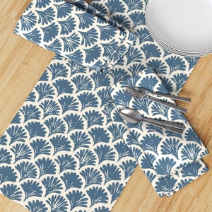 Sea Shell Scallop Table Runner - Coastal Blue by Teri_the_butter ...