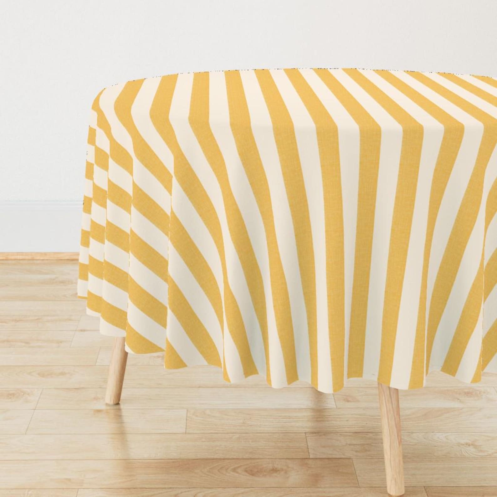 Lemon Yellow Stripe Tablecloth - Wide Stripe by Paisleyanddot_llc ...