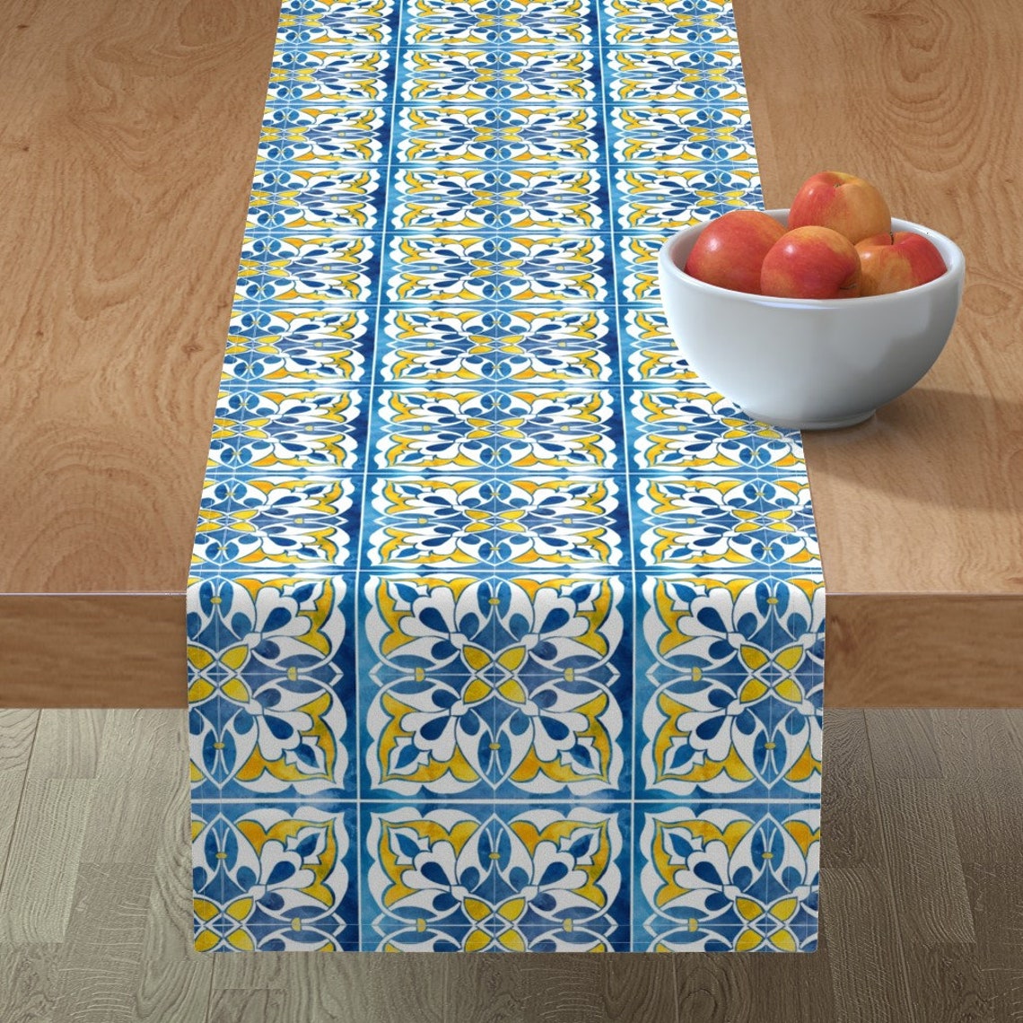Spanish Tiles Table Runner Spanishtile2 by Gaiamarfurt - Etsy