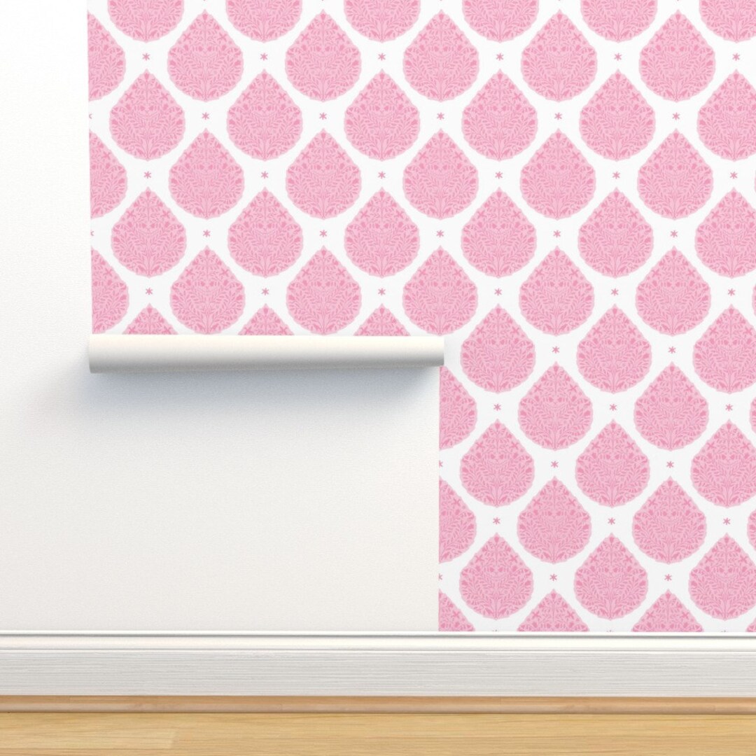 Preppy Commercial Grade Wallpaper Paisley Pink by Danika_herrick ...