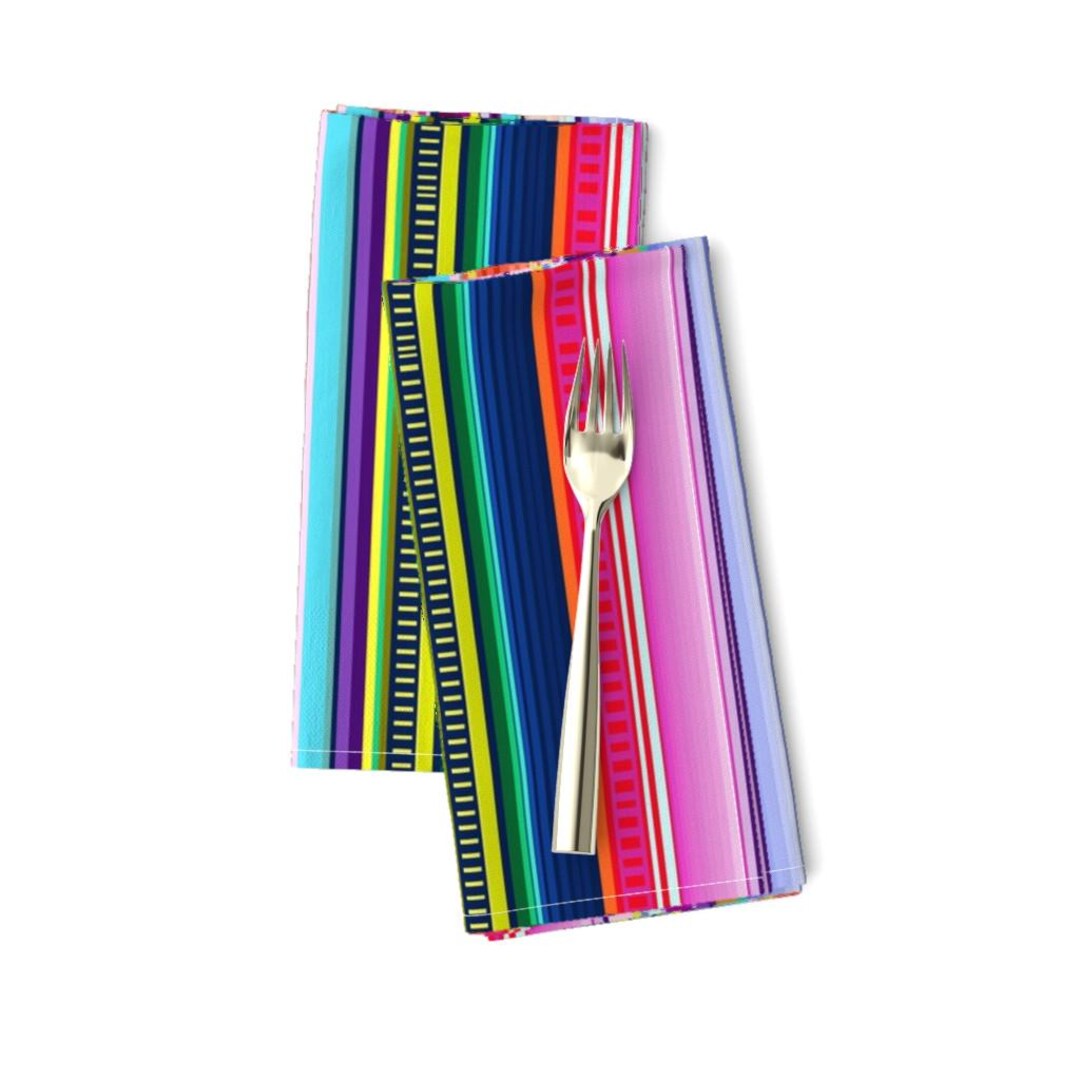Colorful Stripes Dinner Napkins Set of 2 - Serape Inspired Mexican ...