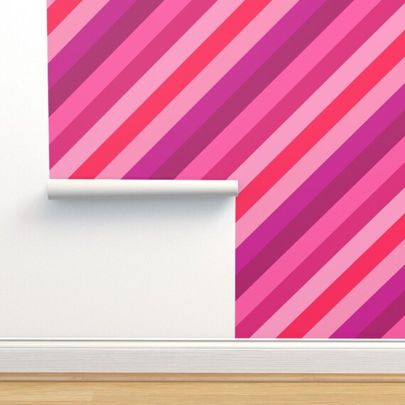 Hot Pink Striped Wallpaper