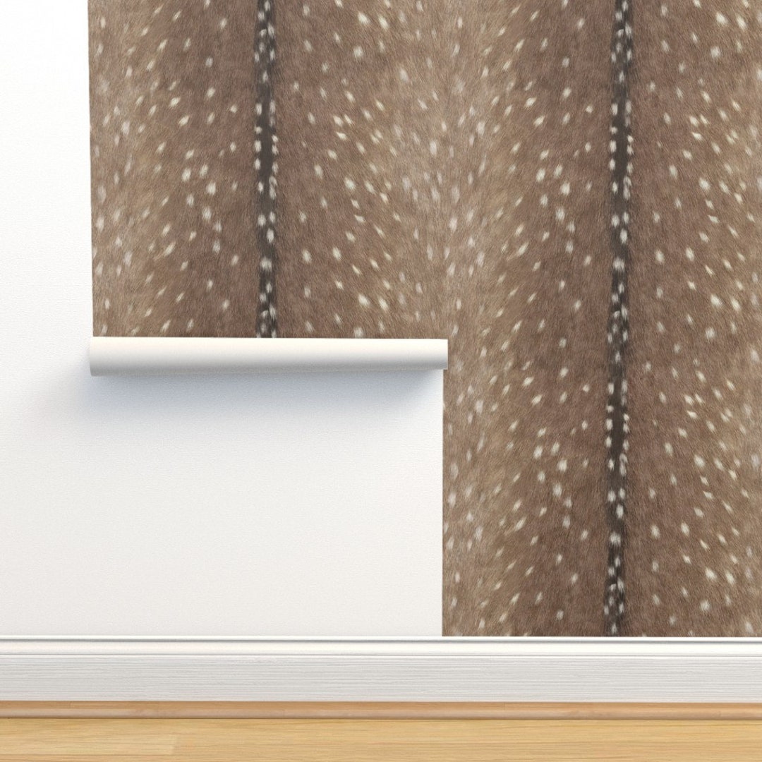 Fawn Spots Non-pasted Wallpaper Animal Print Woodland Deer - Deer Taupe ...