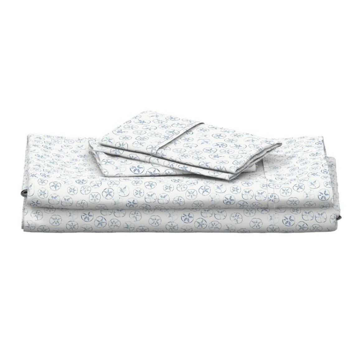 Blue Sand Dollar Sheets - Sand Dollar by Kamides - Coastal Nautical ...