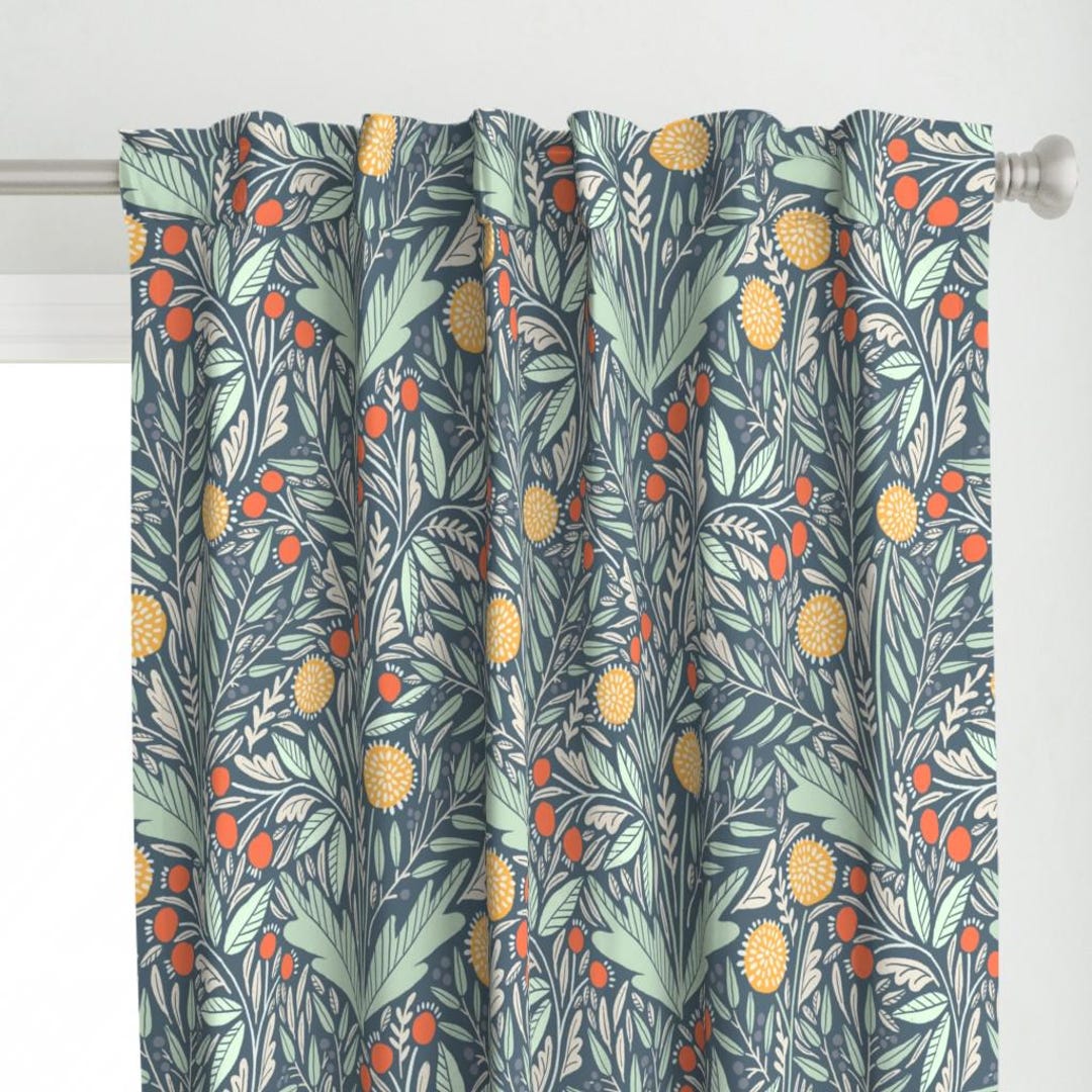 Modern Botanical Curtain Panel - Astrid by Amy_maccready - Dandelions ...