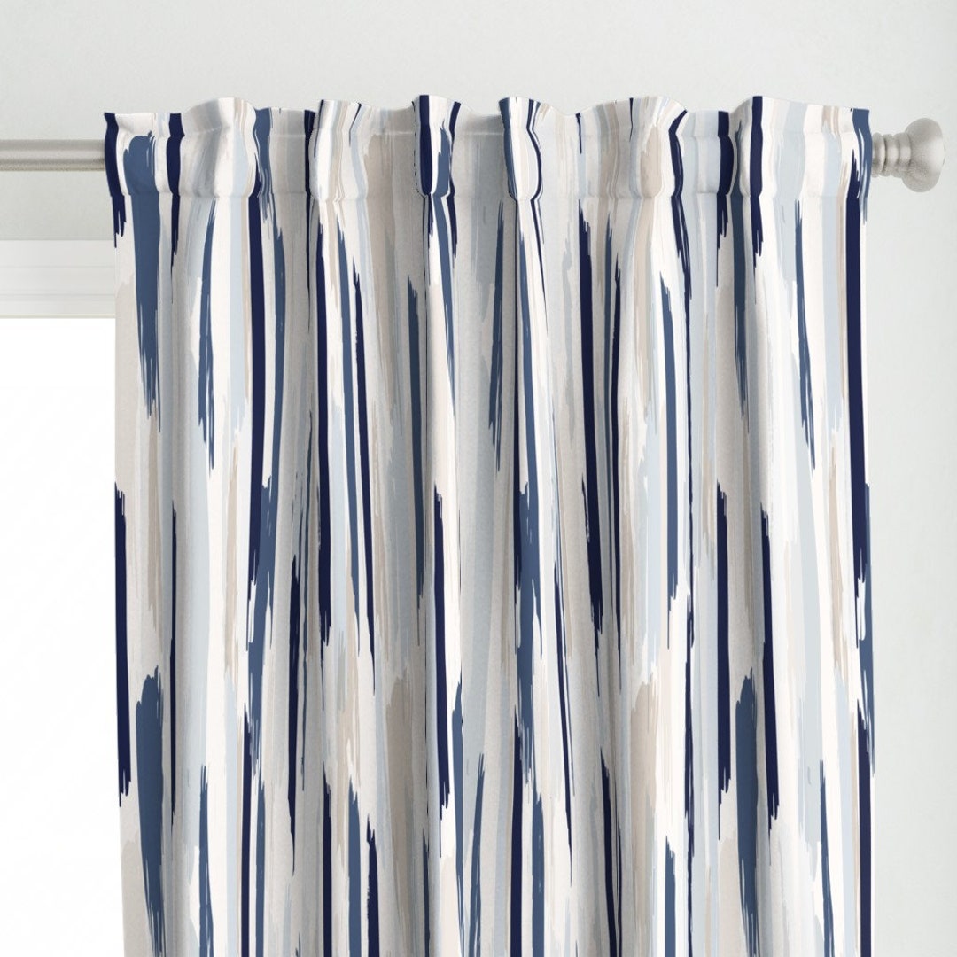Painted Stripe Curtain Panel - Feathered Stripe by Crystal_walen ...