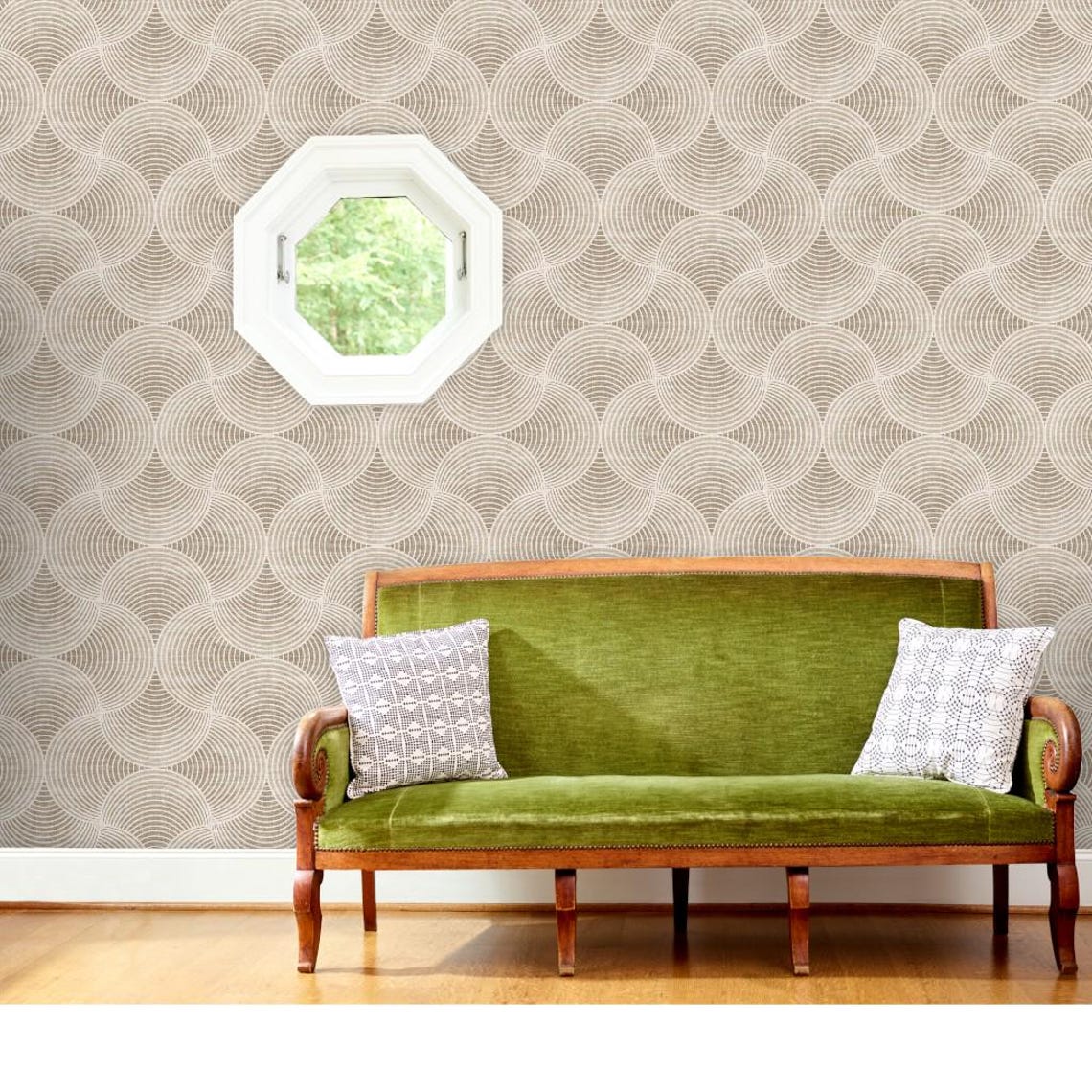 Modern Geometric Non-pasted Wallpaper Earth Tone Beige Brown Cream ...