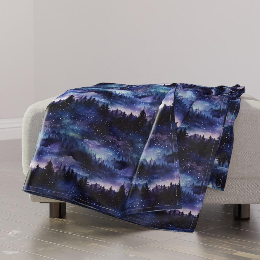 Dark Night Sky Throw Blanket - Dreamy by Floweryhat - Landscape Nature ...