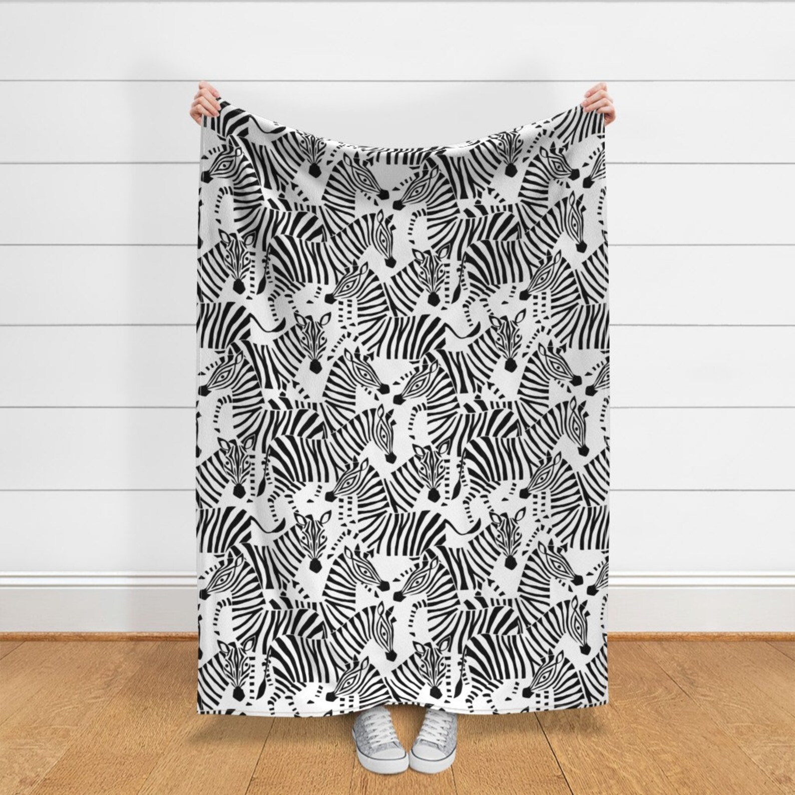 Abstract Zebra Throw Blanket Zebra Black and White by | Etsy