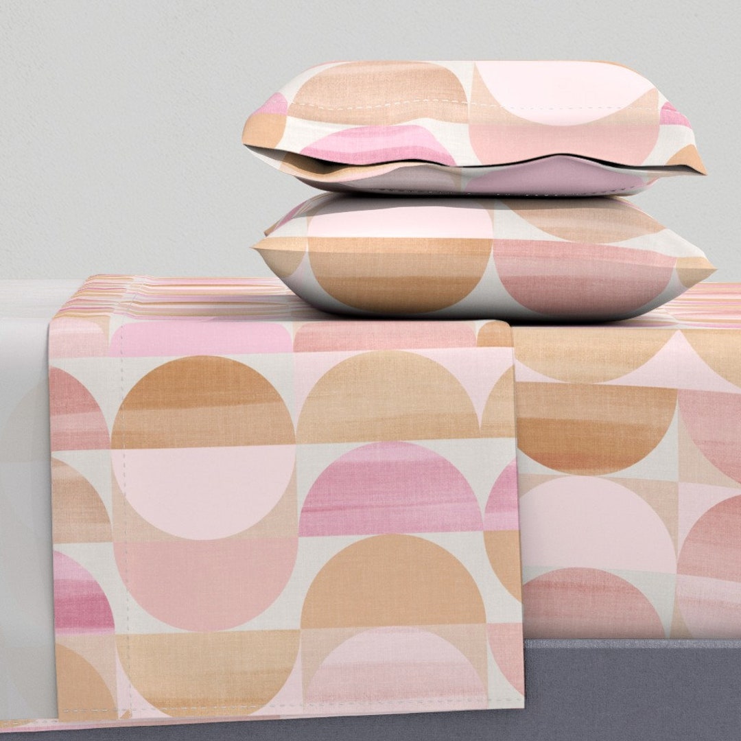 Midcentury Geometric Sheets Mod Moon & Sun by Dominique_vari Boho ...