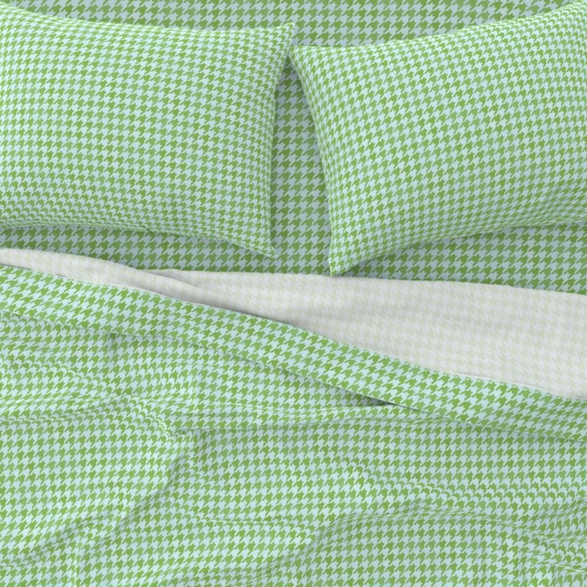 Green Houndstooth Sheets - Green Houndstooth Check by Paper_and_frill ...