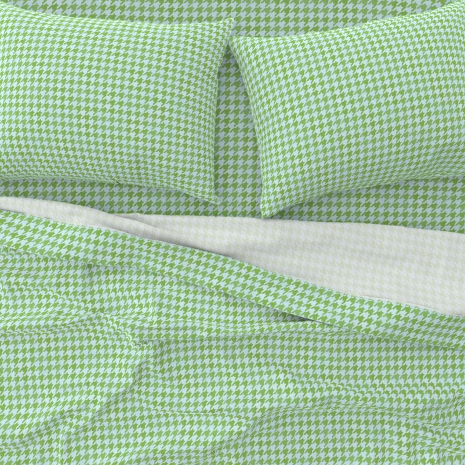 Green Houndstooth Sheets - Green Houndstooth Check by Paper_and_frill ...