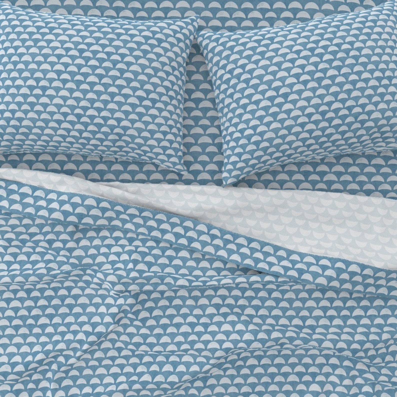Pebbles Sheets Pebble Beach in Azure Blue xl Scale by - Etsy