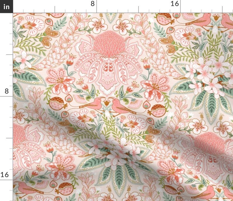 Tropical Damask Curtain Panel Hawaiian Boho by Helenpdesigns - Etsy