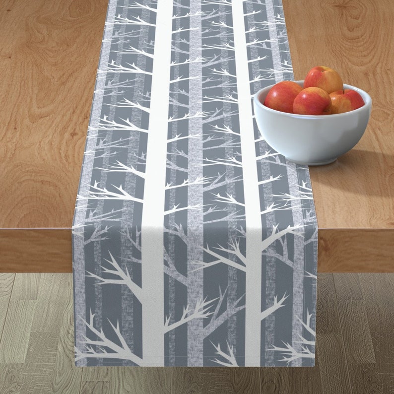 Mod Winter Forest Table Runner Winter Woods by Ceciliamok - Etsy