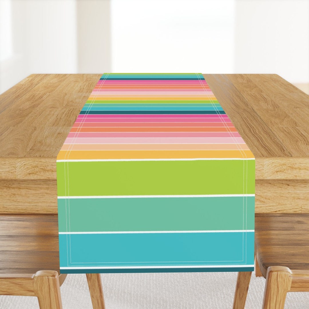 Rainbow Table Runner Rainbow Stripe by Karawhitten Bright Pastel Candy ...