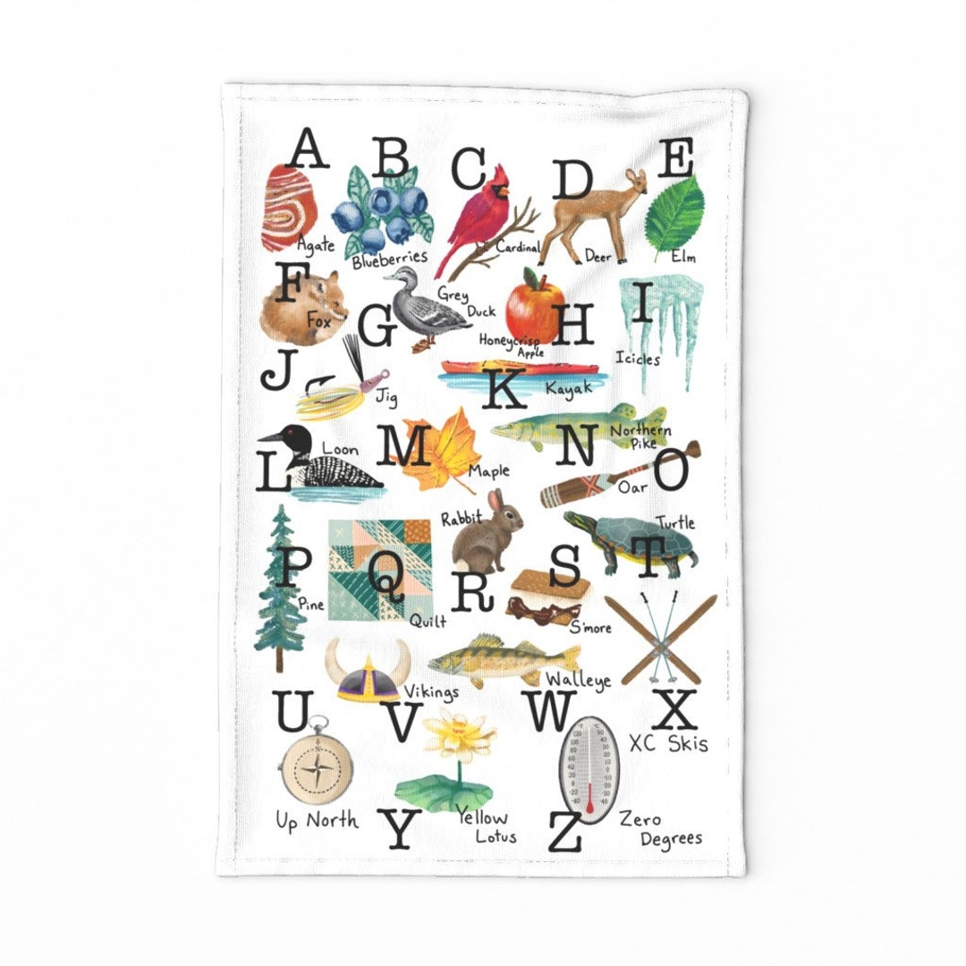 Alphabet Tea Towel My Minnesota Alphabet by Kelly_korver Abcs Learning ...