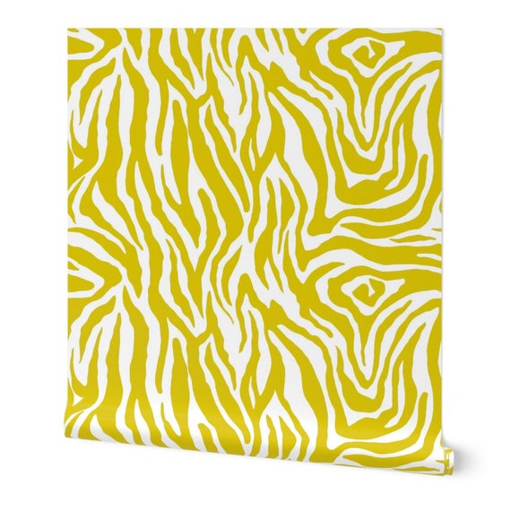 Yellow Zebra Print Wallpaper