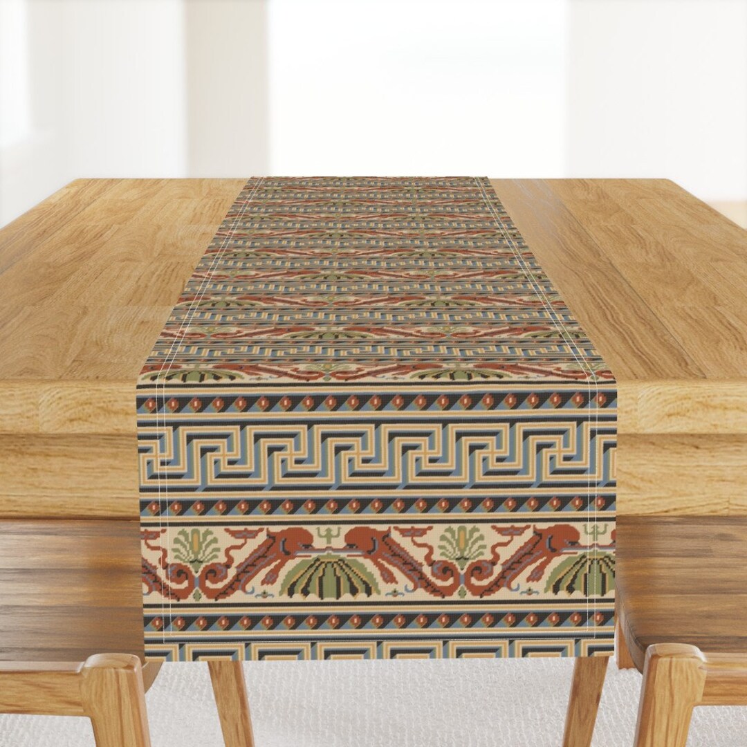 Greek Table Runner - Greek Key by Muhlenkott - Grecian Mosaic 3d ...