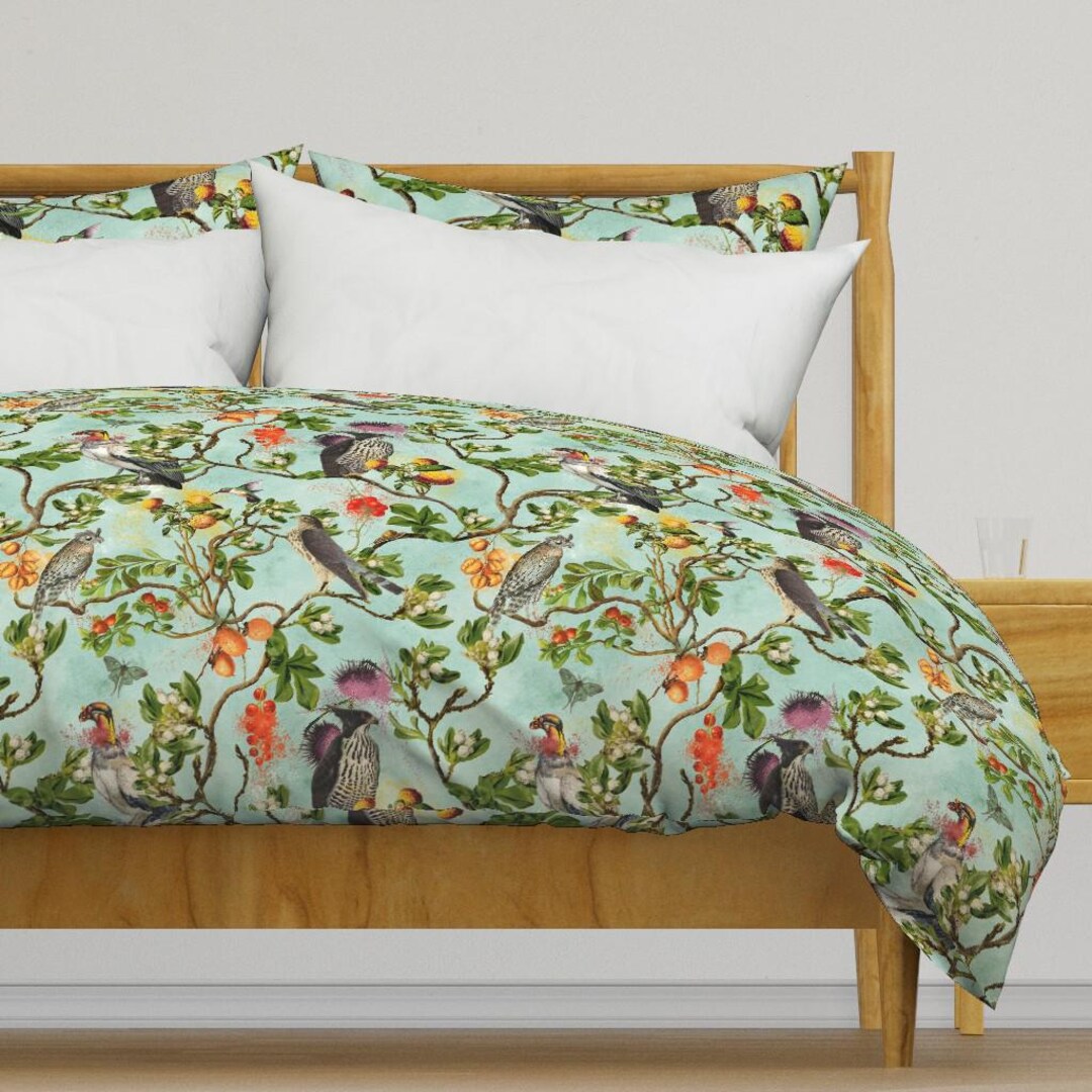 Vintage Birds Bedding - Birds of Prey Bright by Fischkandi - Falcon ...