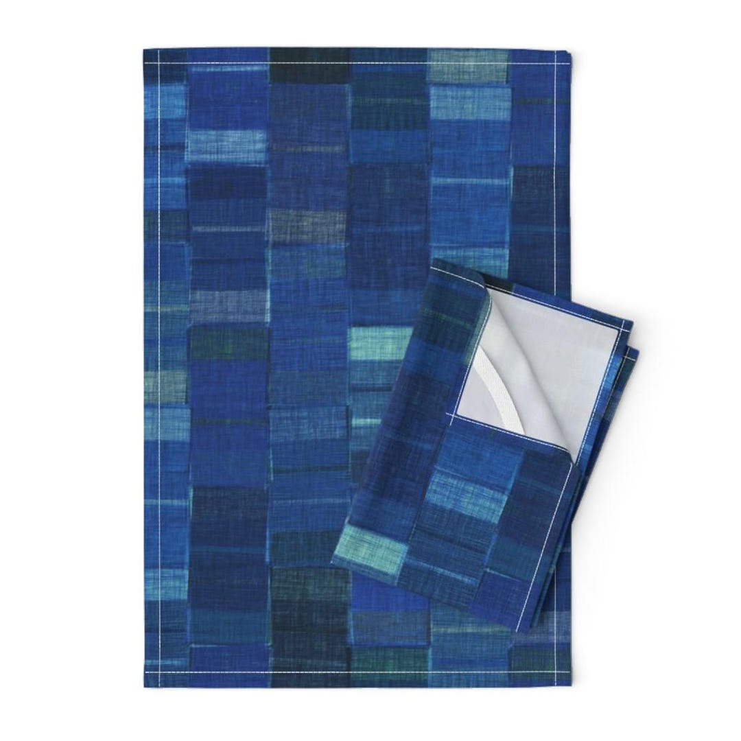 Abstract Blue Tea Towels set of 2 Chroma Stack Small by Ormolu ...