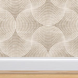 Modern Geometric Non-pasted Wallpaper Earth Tone Beige Brown Cream ...