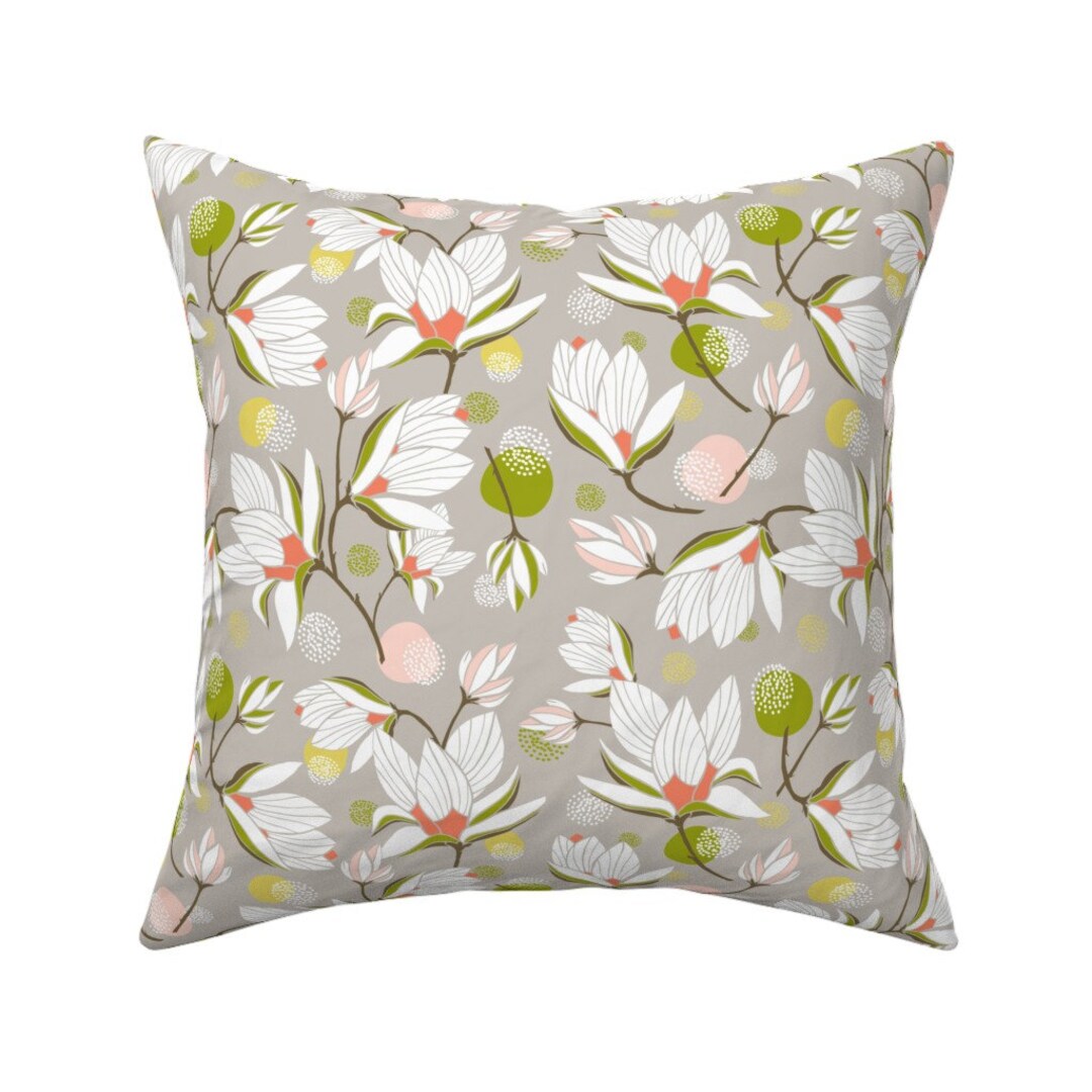 Magnolia Throw Pillow Magnolia Blossom Floral Stone by - Etsy
