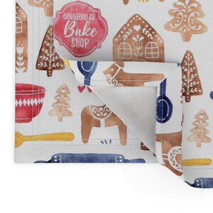 Christmas Placemats set of 2 Gingerbread Bake Shop by - Etsy