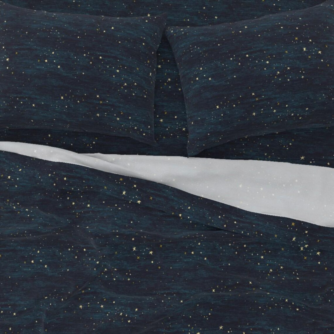 Nighttime Stars Sheets - Night Sky Stars Midnight Blue by At_the ...