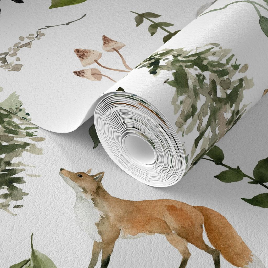 Small Scale Forest Non-pasted Wallpaper Woodland Animals Nature Fox ...