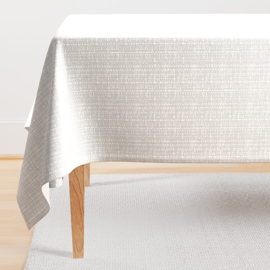 Mid Century Modern Tablecloth Pale Gray Solid Barkcloth by Ottomanbrim ...