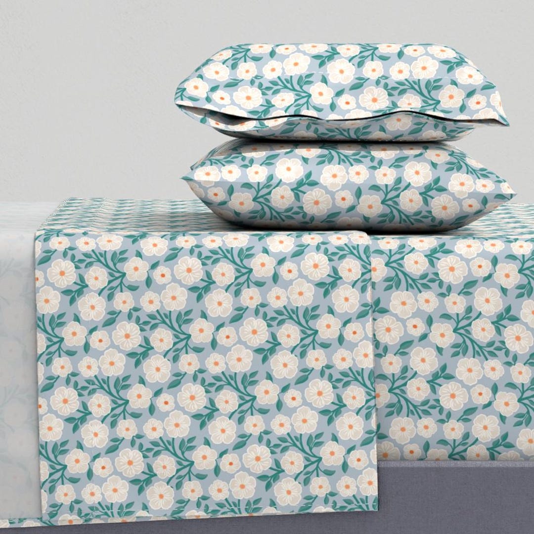 Cottagecore Sheets Bloom Wild Blue Small by Bloomwilddesign Floral ...