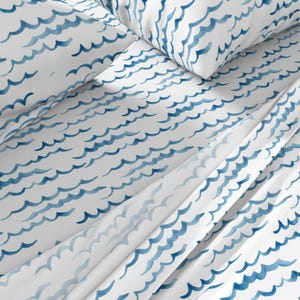 Coastal Sheets Ocean Waves by Houseintheorchard Watercolor Ocean Small ...