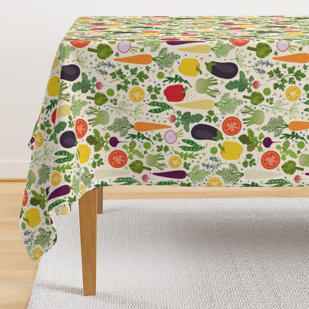 Seasonal Vegetable Tablecloth My Veg Garden by Damaste - Etsy UK