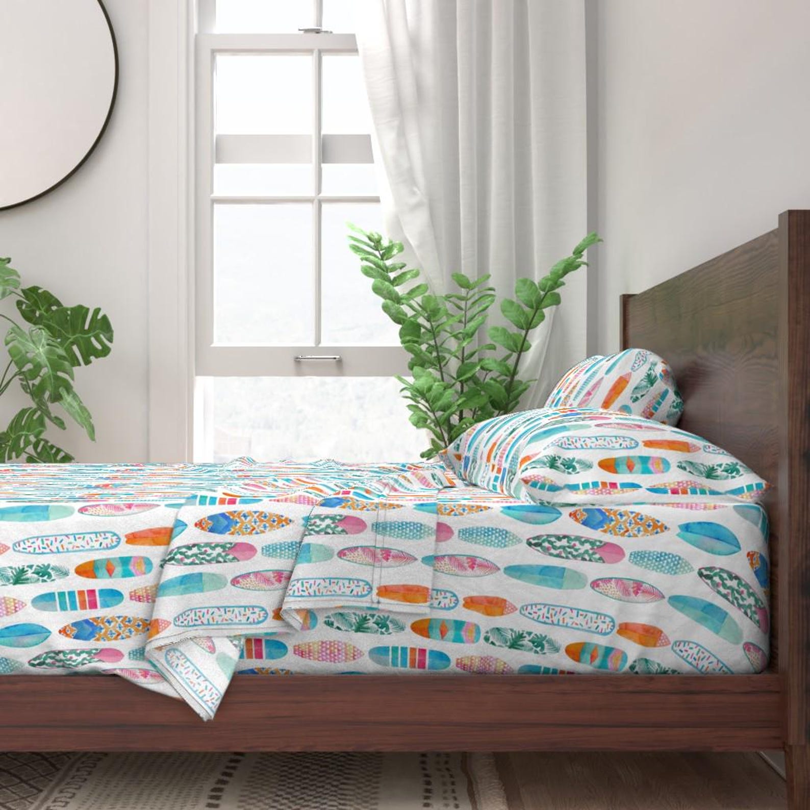 Watercolor Surfboard Sheets - Surfboards by Tasiania - Tropical Summer ...