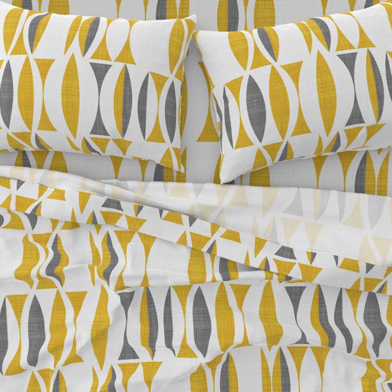 Vintage Retro Sheets Field in Mustard by Chicca_besso - Etsy