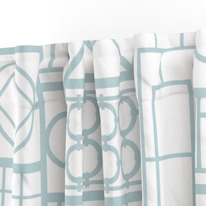 Bamboo Lattice Curtain Panel Trellis in Light Blue by - Etsy
