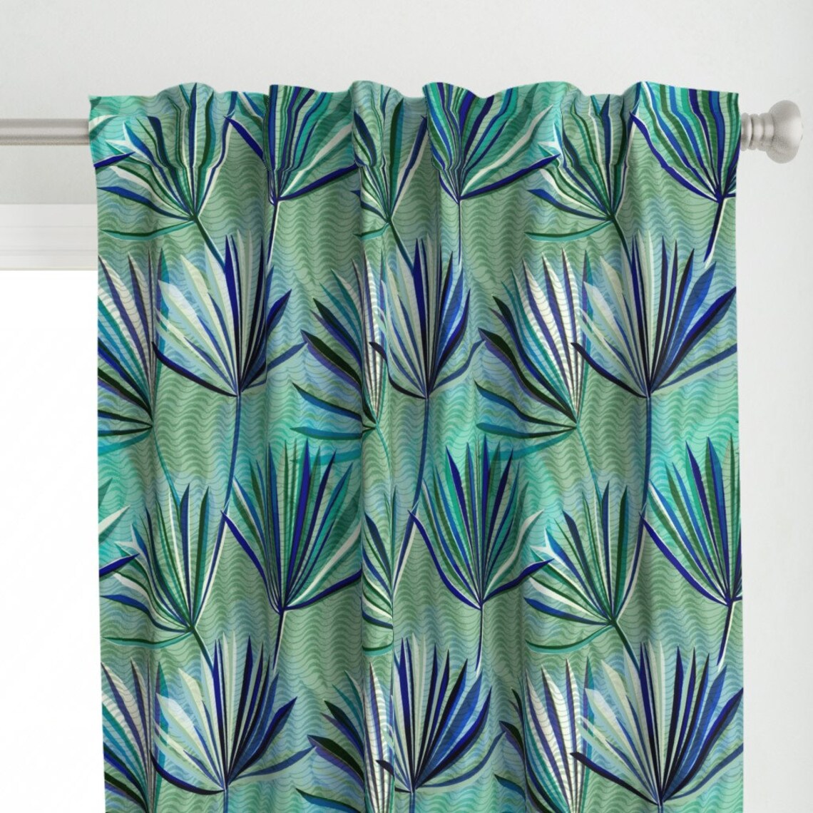 Jungle Palm Curtain Panel Palm Leaves by Asta_barrington - Etsy