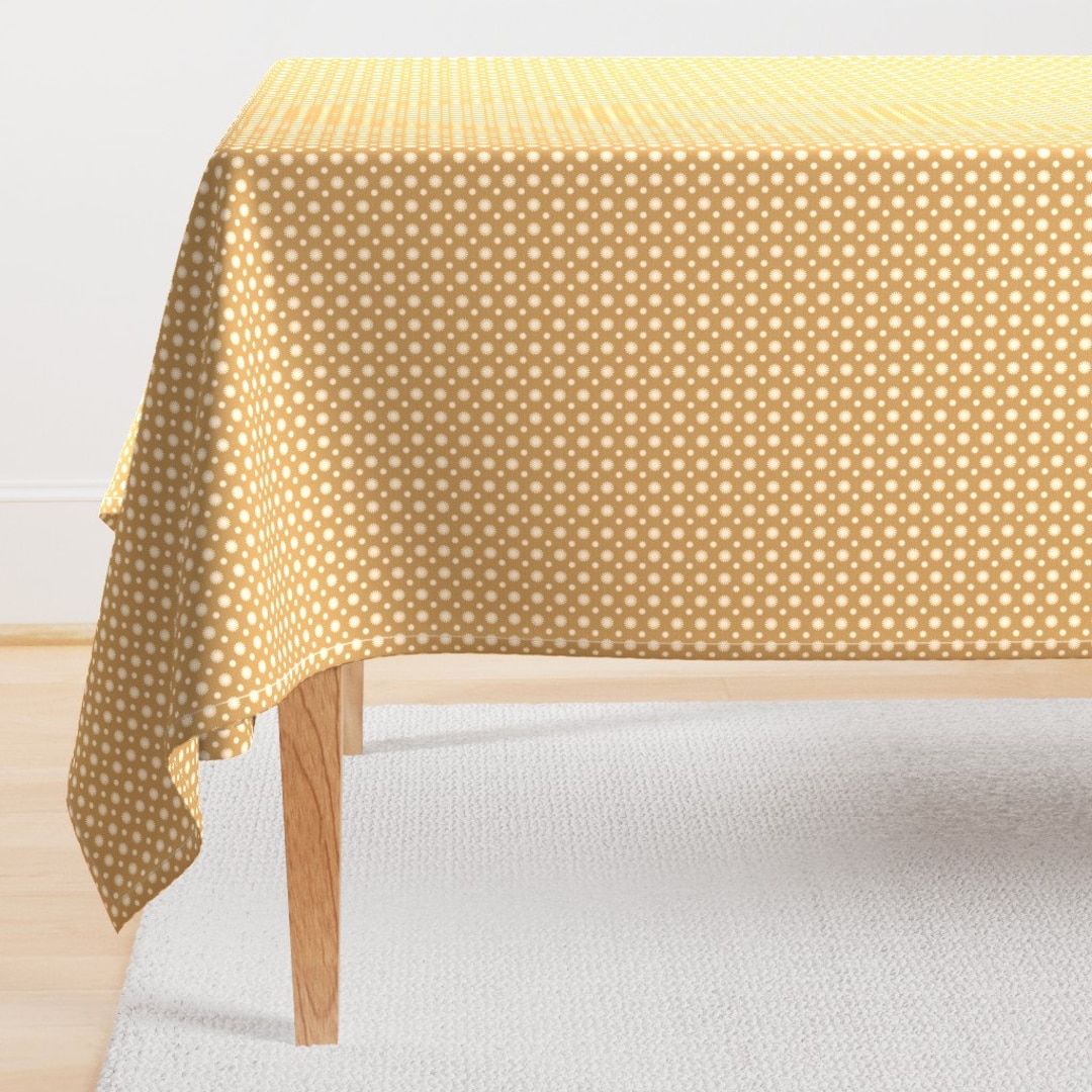 Brown Floral Tablecloth Scandi Daisy by Art_and_design_den Traditional ...