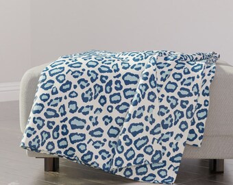 Blue Leopard Fabric - Etsy