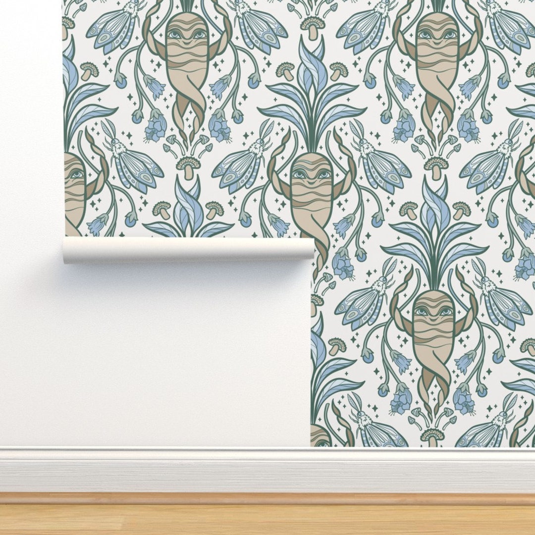 Fantasy Woodland Non-pasted Wallpaper Garden Damask Mandragora ...