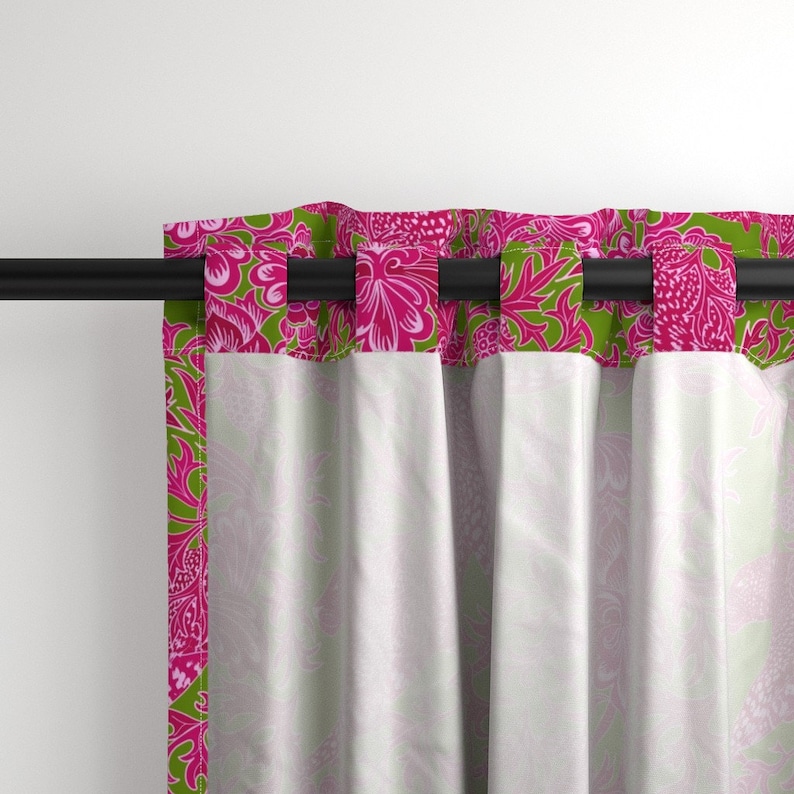 Chinoiserie Curtain Panel - Maximalist Chintz Cheetah Jungle Hot Pink ...