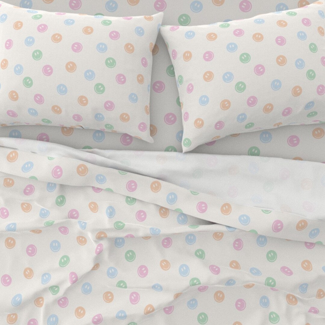 Pastel Smiley Face Sheets Smileys in Spring by - Etsy