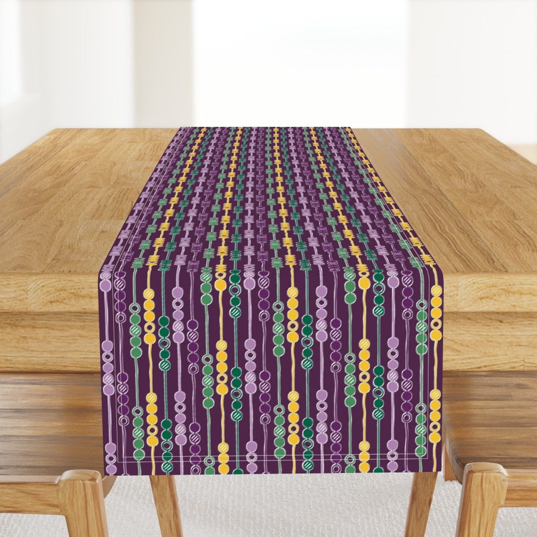Purple Table Runner - New Orleans Carnival Fat Tuesday Carnivale Mardi ...