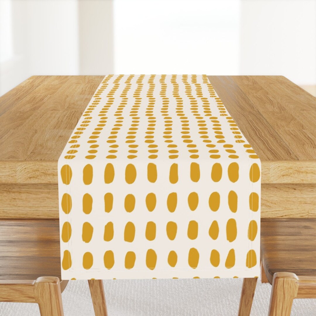 Gold Spots Table Runner Summer Blobs by Tania_bisaz Geometric Dots ...
