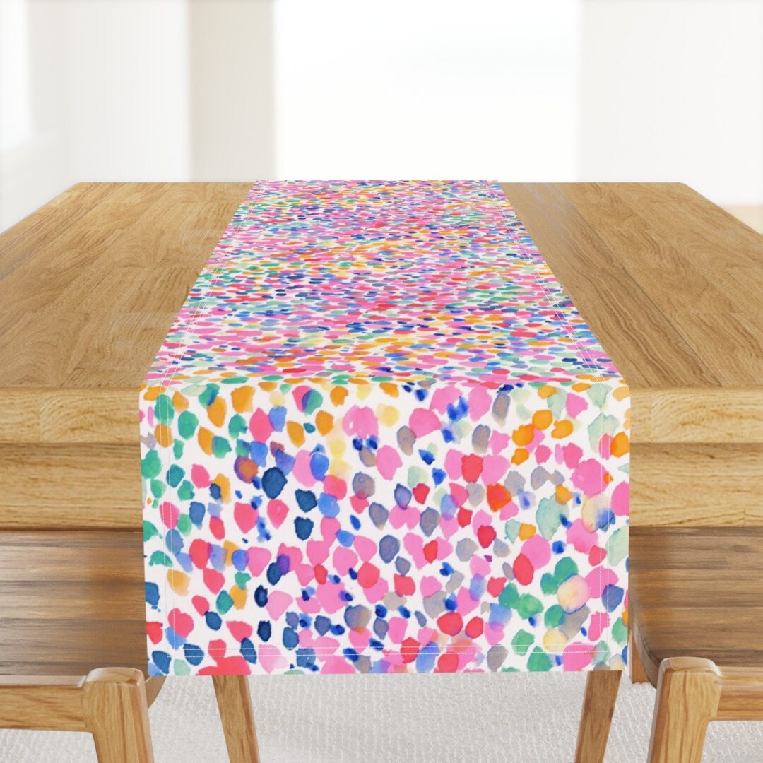 Rainbow Table Runner Lighthearted Pastel by Mjmstudio Modern Colorful ...