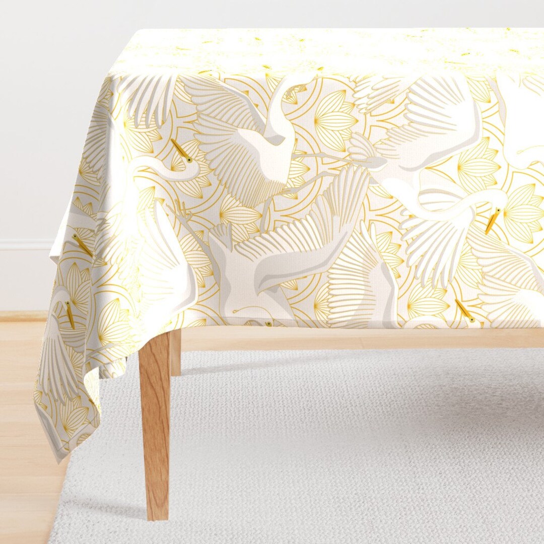 Art Deco Heron Tablecloth Art Deco Herons by Mia_valdez Water Lilies ...