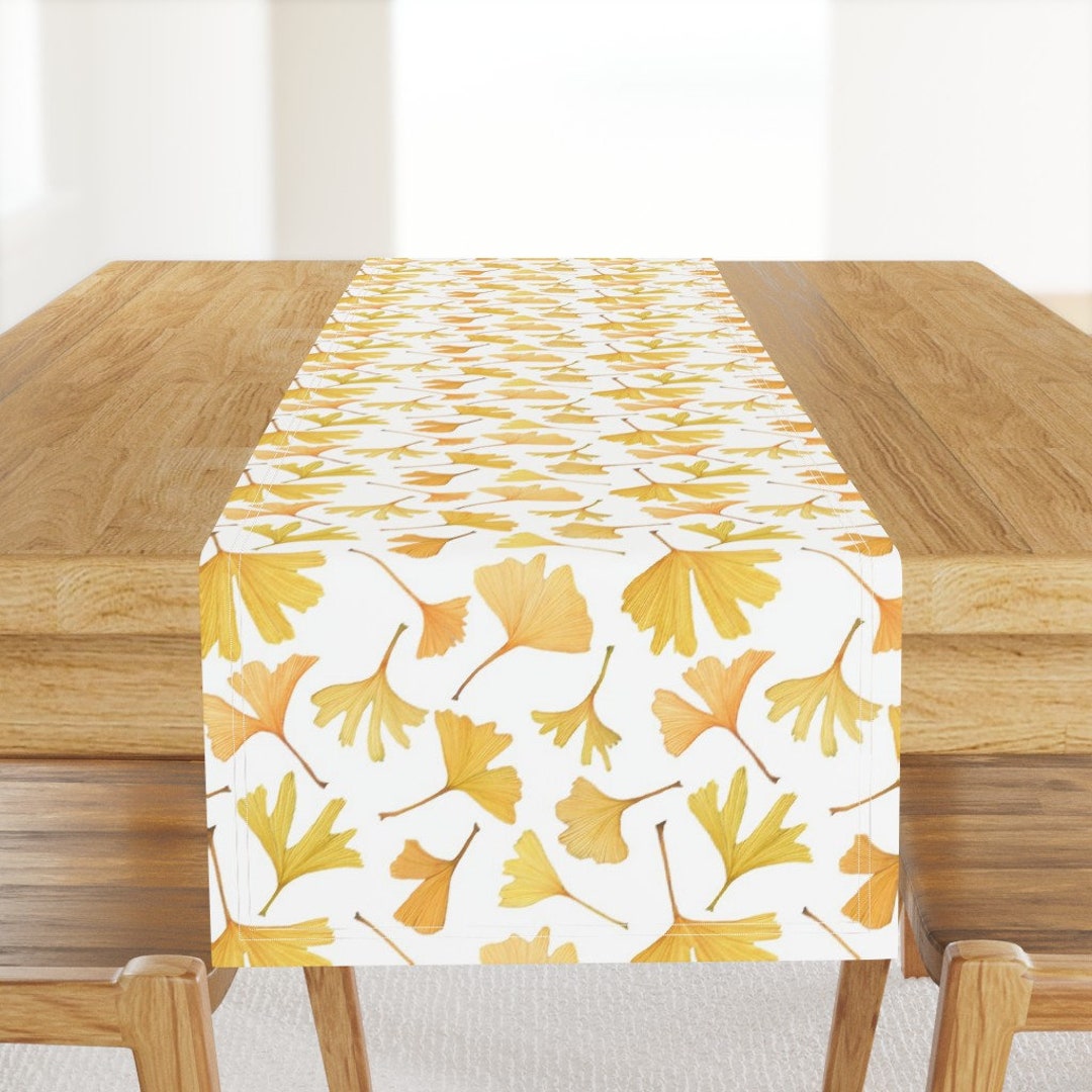 Ginkgo Biloba Table Runner - Ginkgo Leaves by Mygiantstrawberry ...