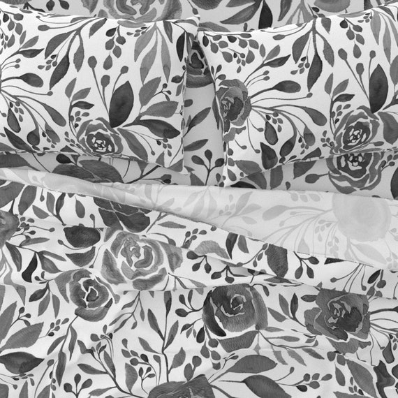 Watercolor Flowers Sheets Traditional Floral by | Etsy