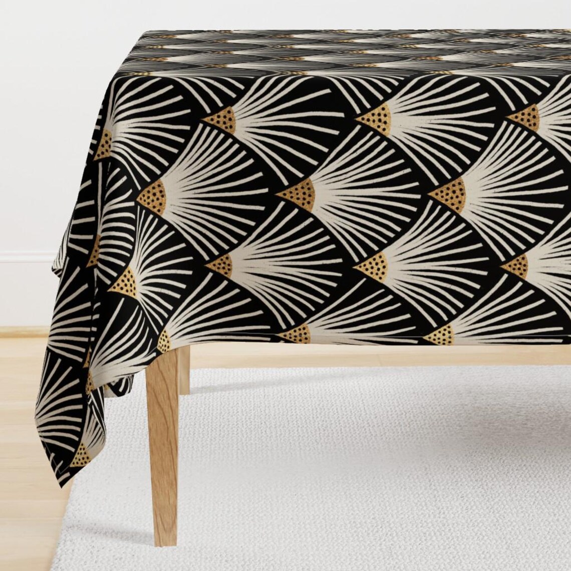 Art Deco Tablecloth - Charleston by Amy_maccready - 1920s Fans Black ...